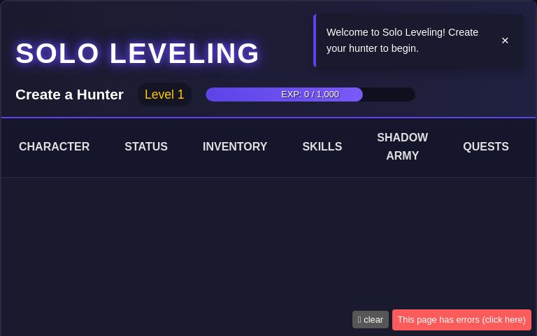SOLO LEVELING ― Perchance Generator