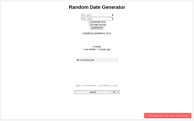 Random Date Generator