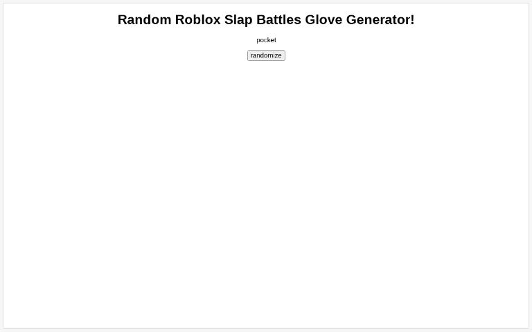 Random Roblox Slap Battles Glove Generator!
