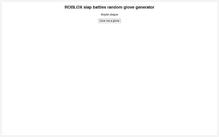 ROBLOX slap battles random glove generator