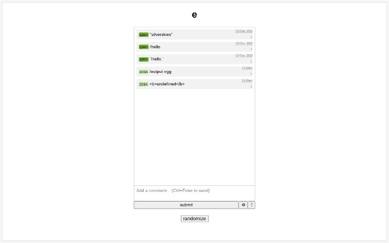 e ― Perchance Generator