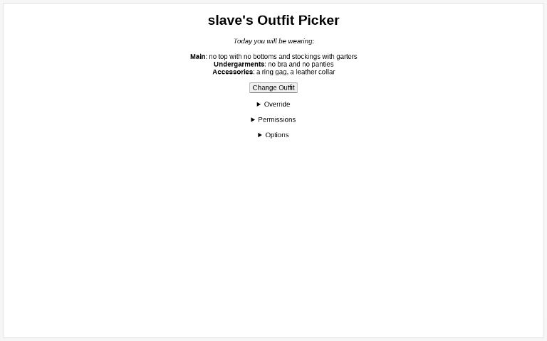 slave's Outfit Picker ― Perchance Generator