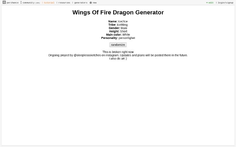 Wings Of Fire Dragon Generator