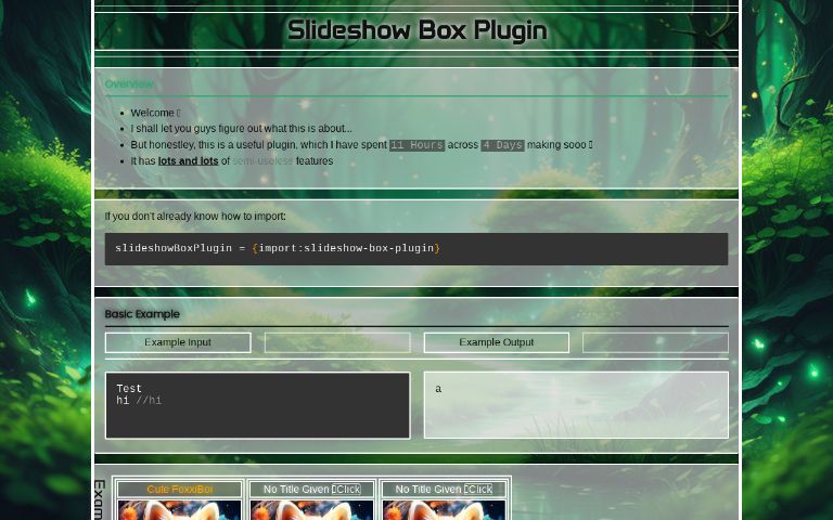 🍃 • Slideshow Box Plugin • By Keira 💖
