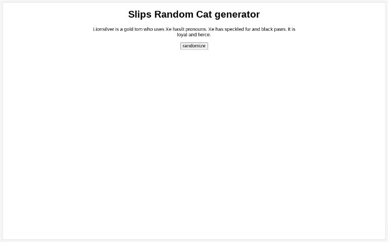 Slips Random Cat generator