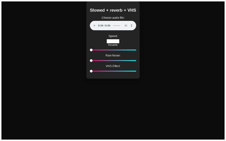 Slowed + reverb + VHS ― Perchance Generator