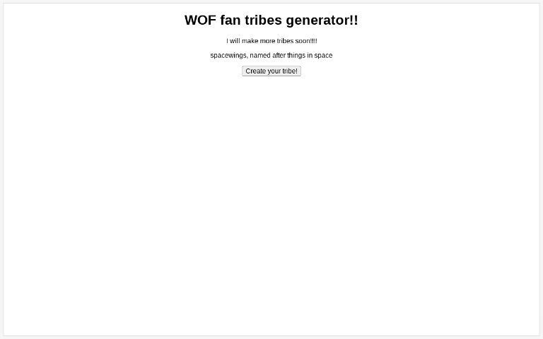 WOF fan tribes generator!!