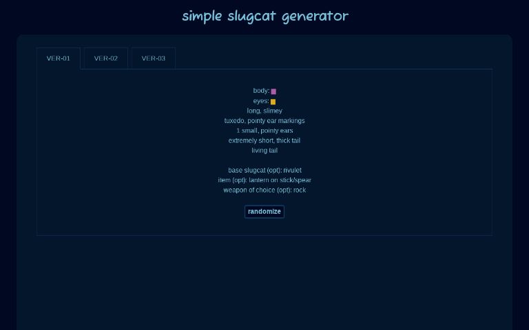 simple slugcat generator