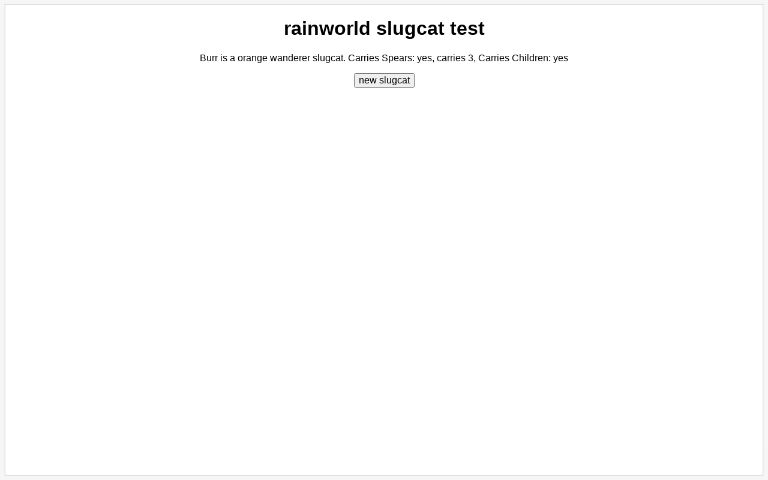 rainworld slugcat test ― Perchance Generator