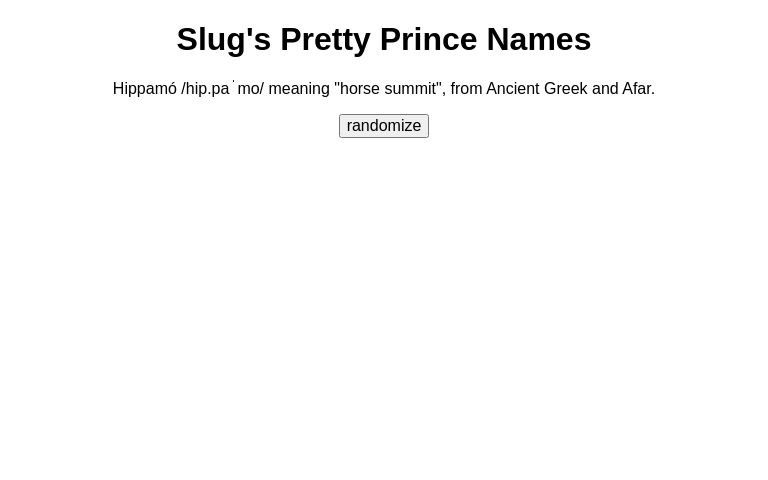 Slug's Pretty Prince Names ― Perchance Generator