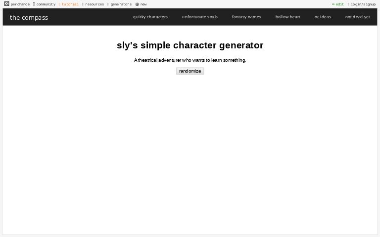 sly's simple character generator