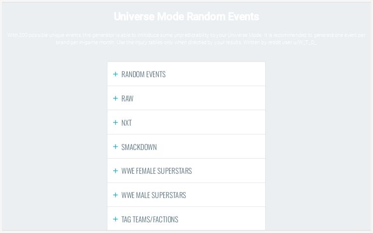 Universe Mode Random Events ― Perchance Generator