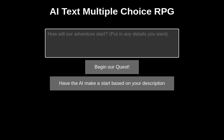 AI Text Multiple Choice RPG ― Perchance Generator