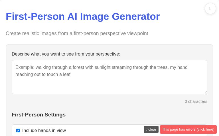 First-Person AI Image Generator