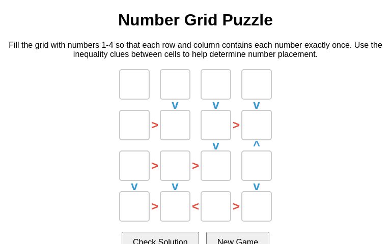 Number Grid Puzzle ― Perchance Generator