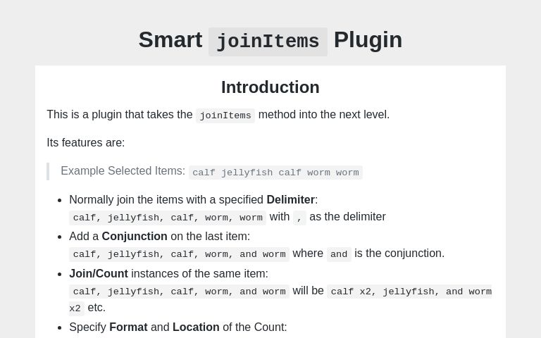 Smart Joinitems Plugin