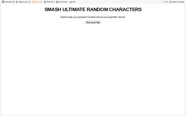 SMASH ULTIMATE RANDOM CHARACTERS ― Perchance Generator