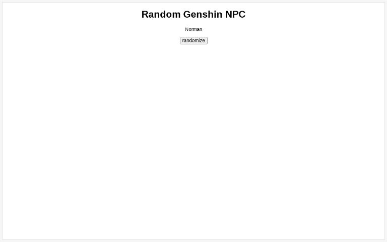 Random Genshin NPC ― Perchance Generator