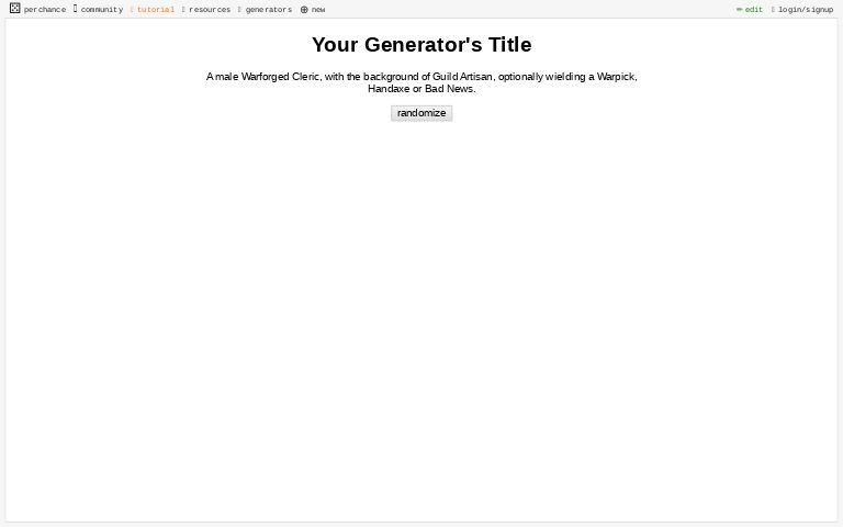 Minimal ― Perchance Generator