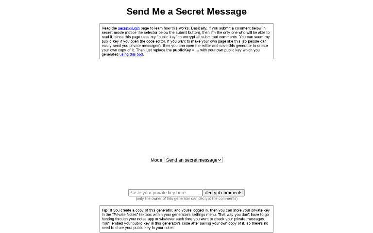 Send Me a Secret Message ― Perchance Generator