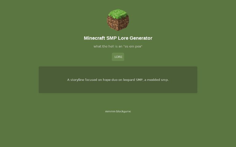 Minecraft SMP Lore Generator
