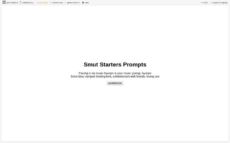 Smut Starters Prompts ― Perchance Generator