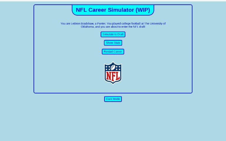 NFL Career Simulator ― Perchance Generator