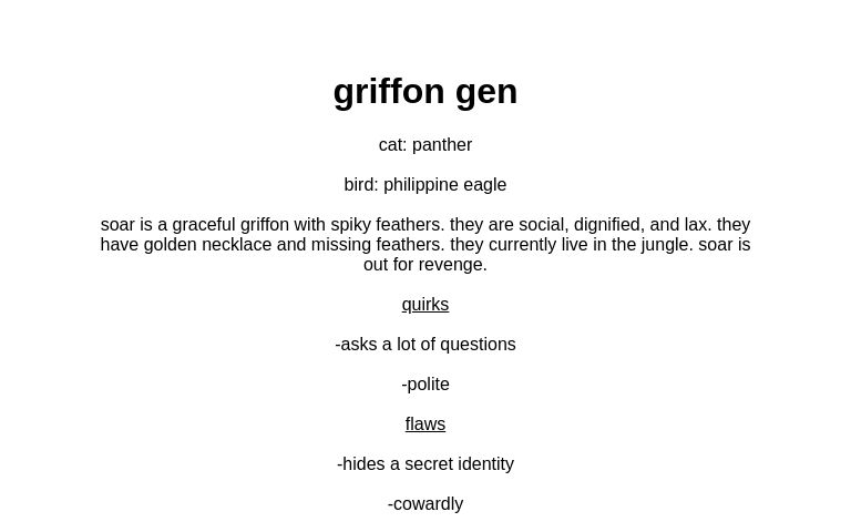 mm griffon ― Perchance Generator