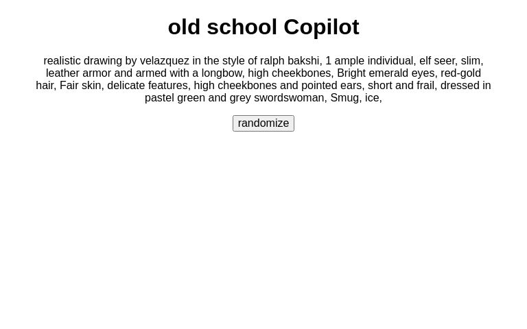 old school Copilot ― Perchance Generator