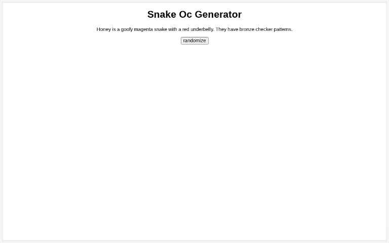 Snake Oc Generator