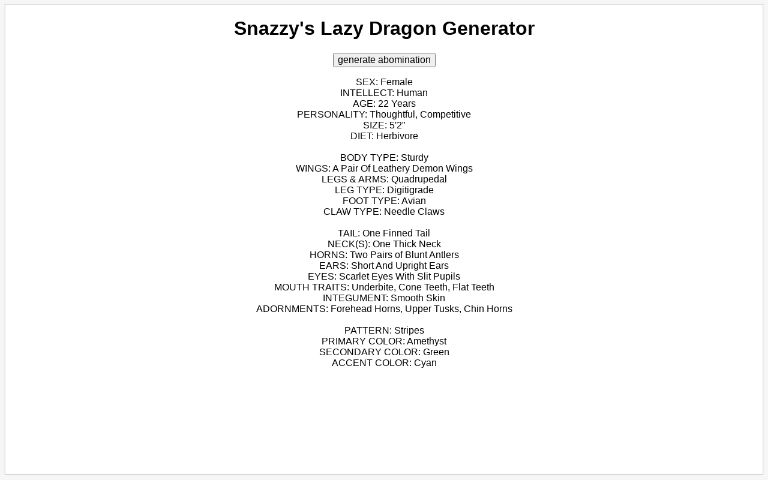 Snazzy's Lazy Dragon Generator