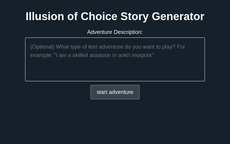 Illusion of Choice Story Generator