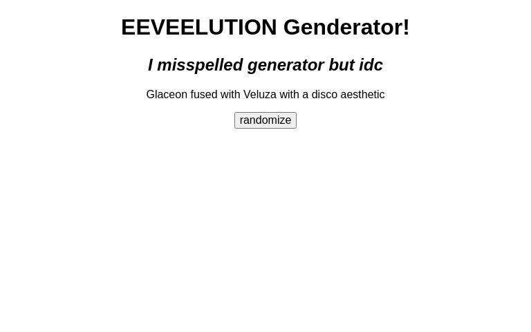 EEVEELUTION Genderator! ― Perchance Generator