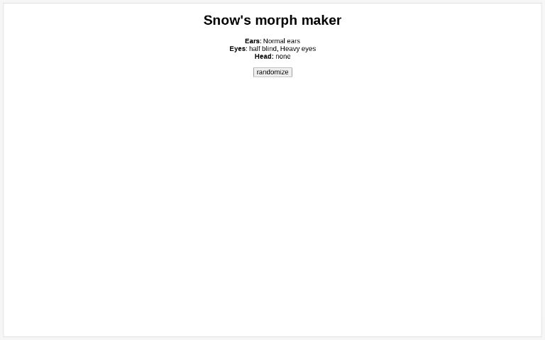 Snow's morph maker ― Perchance Generator