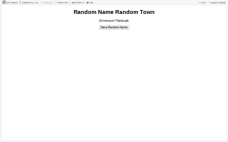 Random Name Random Town ― Perchance Generator