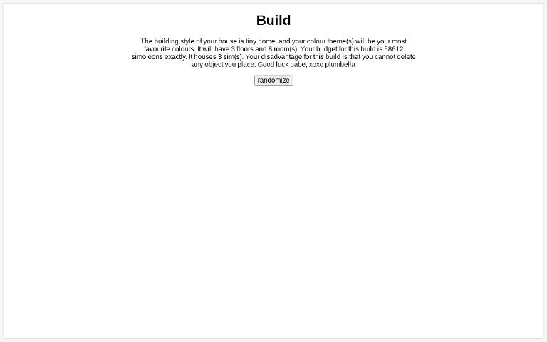 Build ― Perchance Generator