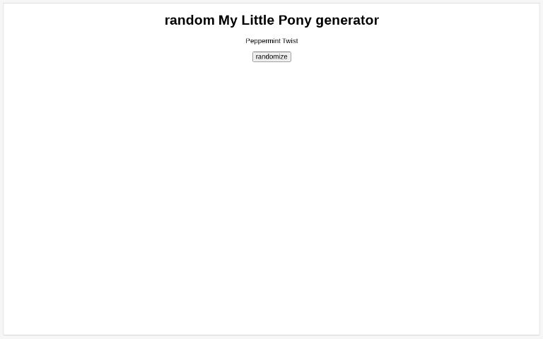 random My Little Pony generator