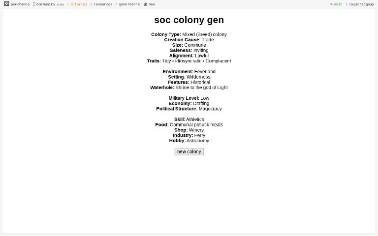 soc colony gen