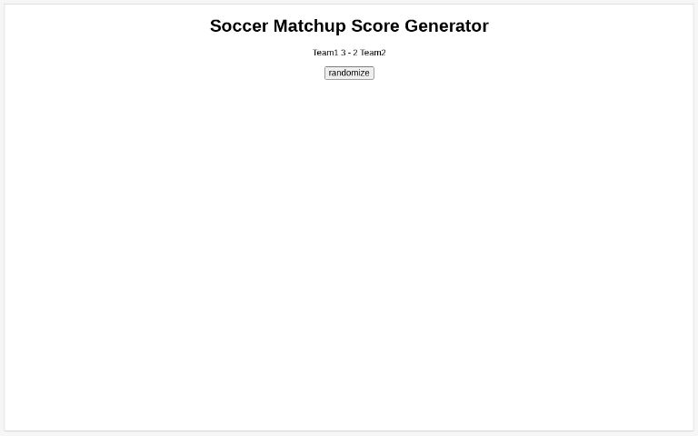Soccer Matchup Score Generator