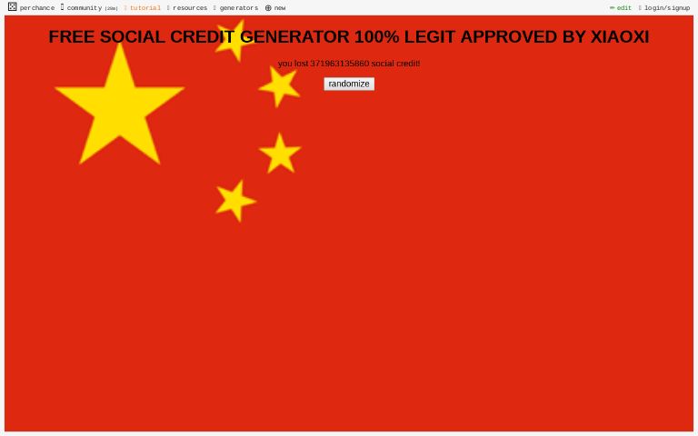 FREE SOCIAL CREDIT GENERATOR 100% LEGIT APPROVED BY XIAOXI