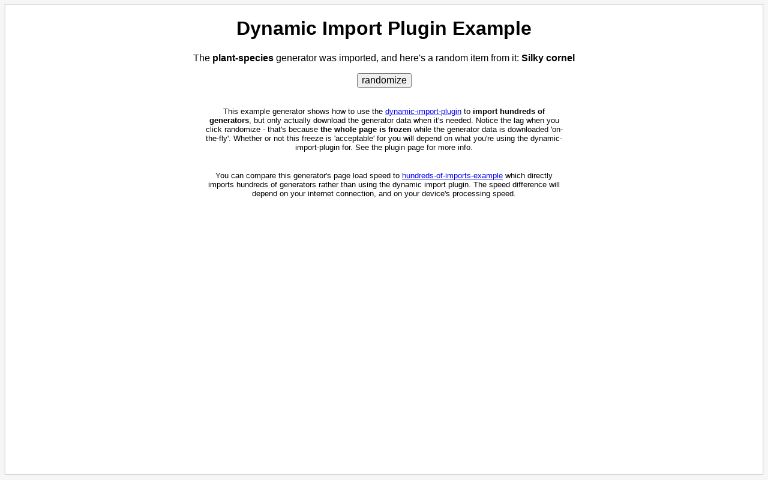 Dynamic Import Plugin Example 
