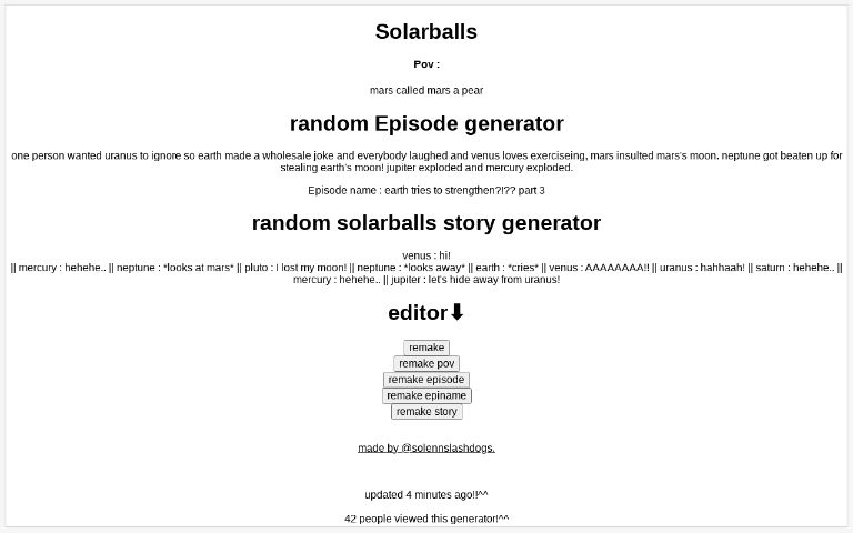 Solarballs ― Perchance Generator