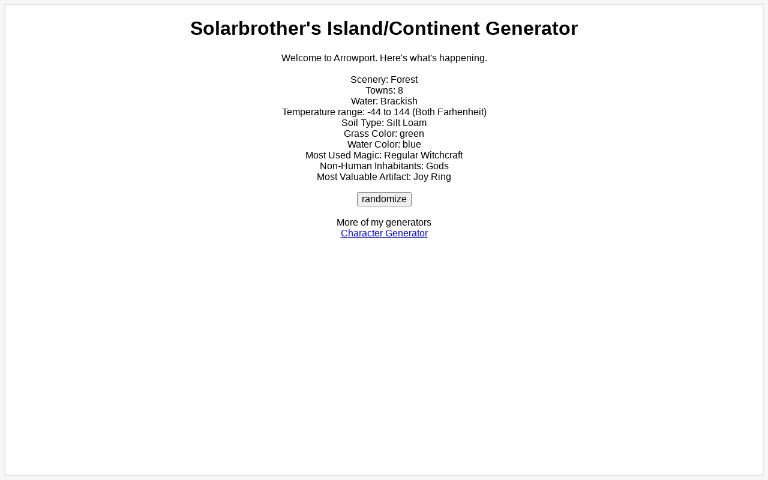 Solarbrother's Island/Continent Generator