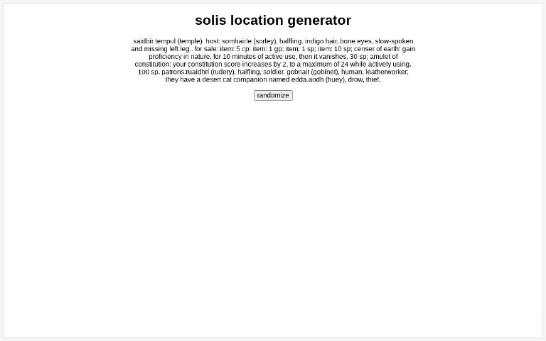 solis location generator