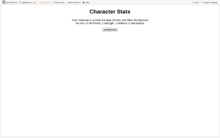 Character Stats ― Perchance Generator