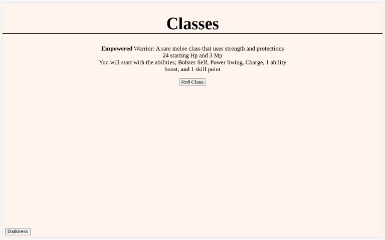 Classes ― Perchance Generator