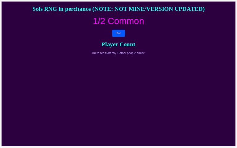 Sols RNG in perchance (NOTE: NOT MINE/VERSION UPDATED) ― Perchance ...