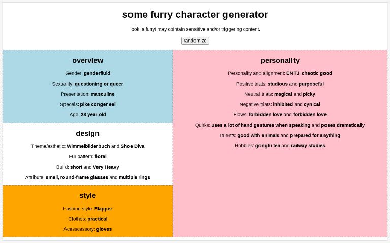 some furry character generator