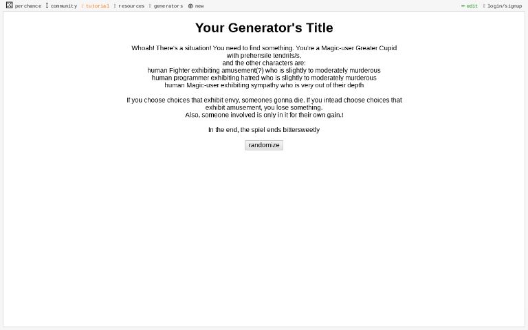 Minimal ― Perchance Generator