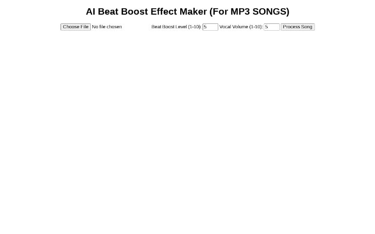 AI Beat Boost Effect Maker (For MP3 SONGS) ― Perchance Generator